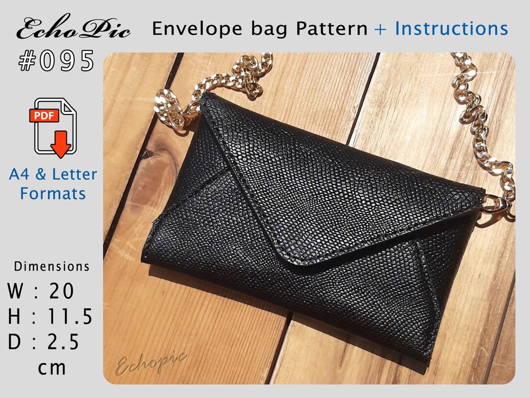 Envelope Bag Pattern #095 | Instructions (PDF A4 and Letter) | Shoulder ...