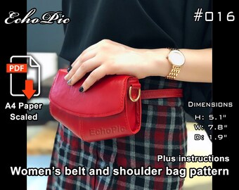 Leather Belt Bag Template Printable Scaled Files pdf Bag Pattern - Etsy