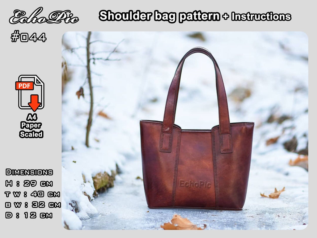 Tote Bag Pattern - PDF + Instructions - DIY Handmade Leather Bag ...