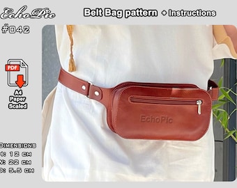 Leather Belt Bag Template Printable Scaled Files pdf Bag Pattern - Etsy