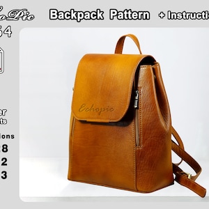 Leather Backpack Pattern 064 - Letter & A4 (pdf) + Instructions - Bag ...