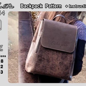 Leather Backpack Pattern 064 - Letter & A4 (pdf) + Instructions - Bag ...