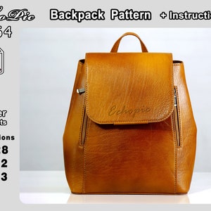 Leather Backpack Pattern 064 - Letter & A4 (pdf) + Instructions - Bag ...