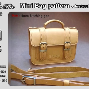 Leather Mini Bag Pattern #049 : DIY Purse Shoulder Bag With ...