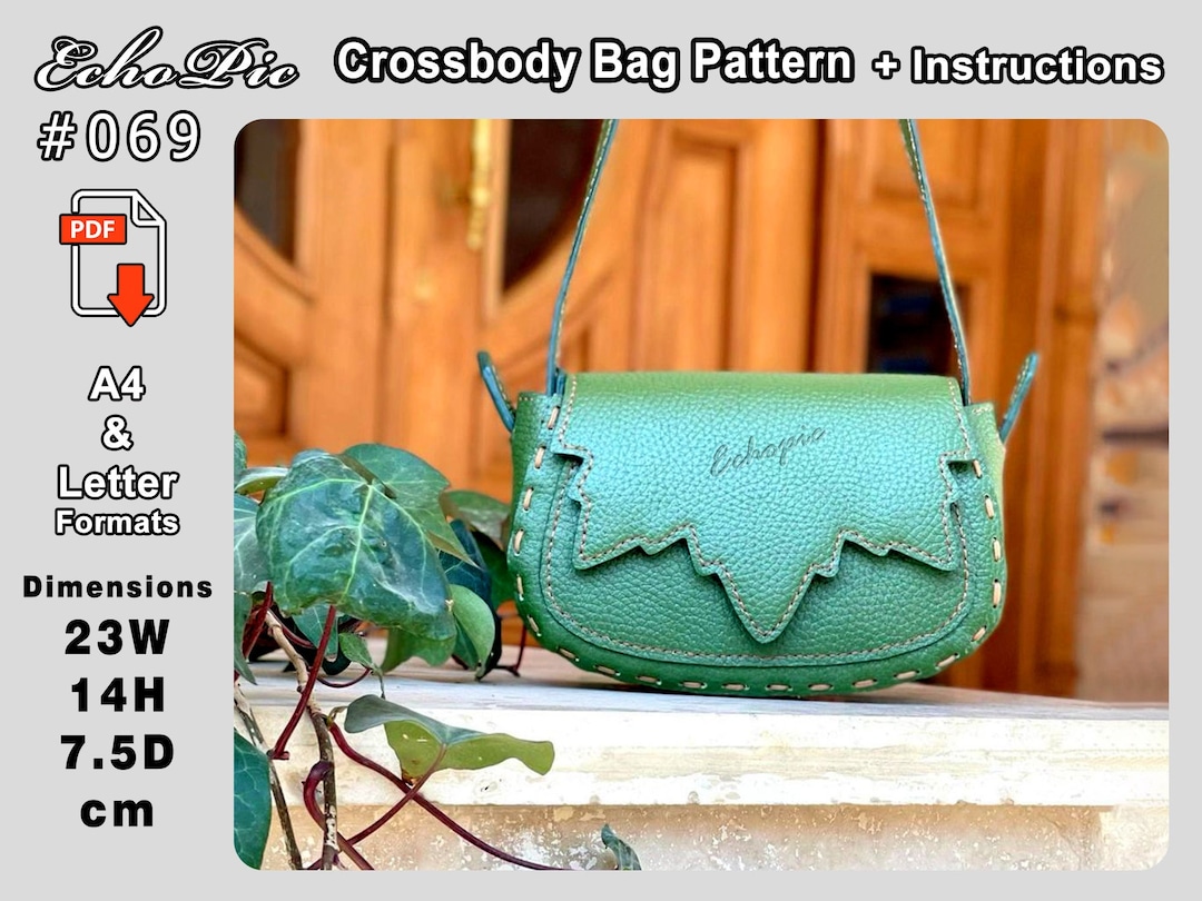 Crossbody Leaf Flap Bag Pattern - Letter & A4 Pdf + Instructions ...