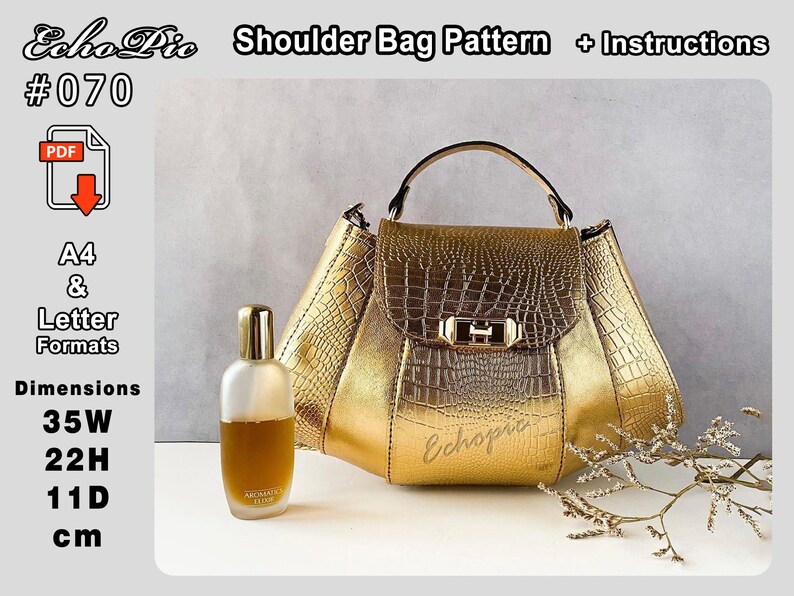 Shoulder Bag Pattern #070 : Leather Purse DIY (A4 & Letter PDF) - Etsy ...