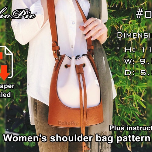 Leather Shoulder Bag Template Printable Scaled Files pdf - Etsy