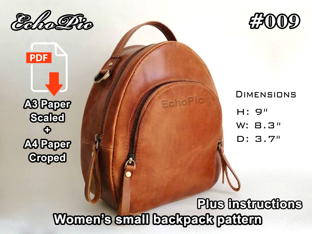 Leather Backpack Pattern 009- Printable Scaled Files (pdf) - Bag ...