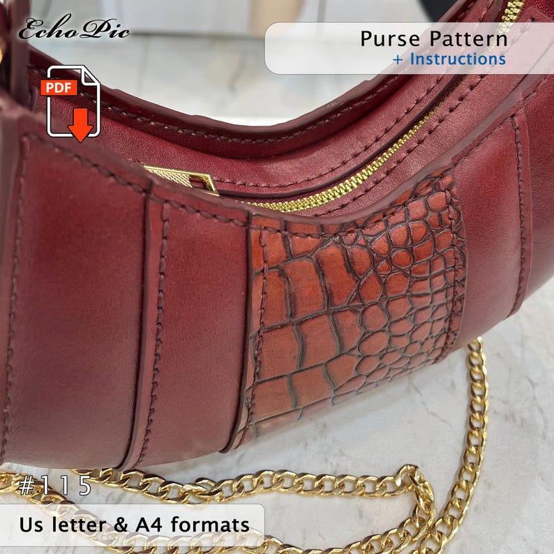 Purse Pattern #115 : (PDF A4 & Letter), Beginner Friendly, DIY Bag ...