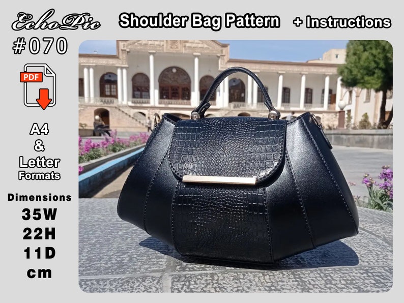 Shoulder Bag Pattern #070 : Leather Purse DIY (A4 & Letter PDF) - Etsy ...