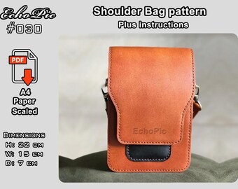 Leather Shoulder Bag Template Printable Scaled Files pdf | Etsy