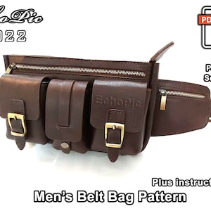 Leather Belt Bag Template - Printable Scaled Files (pdf) - Bag Pattern ...