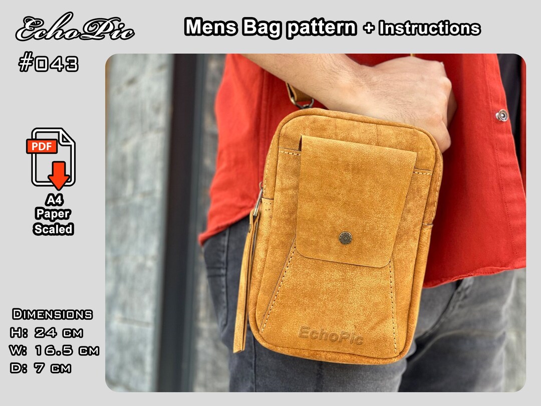 Leather Man's Bag Pattern- (pdf) - Bag Pattern - Etsy