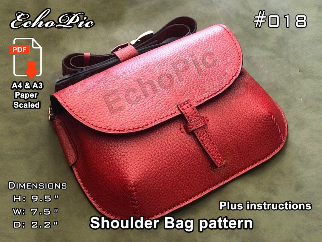 Women's Leather Shoulder Bag Template - Printable Scaled Files (pdf ...