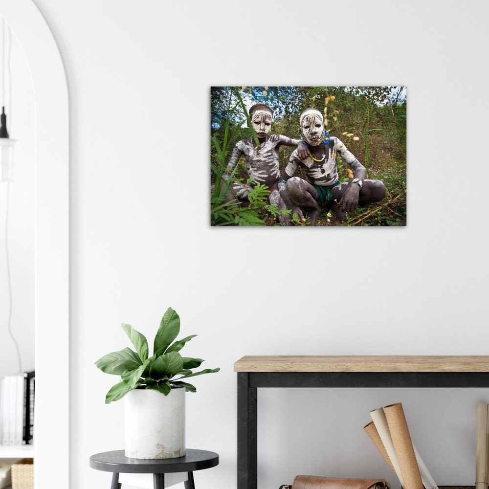 Digital Prints Portrait Woman Suri Tribe in Ethiopia People in Nature ...