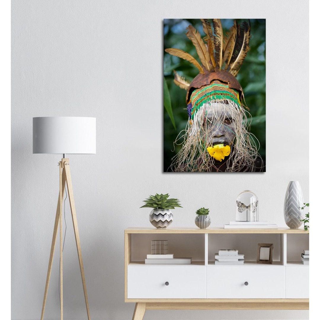 Canvas - African Wall Art, Suri / Surma Tribe in Ethiopia, Portrait ...