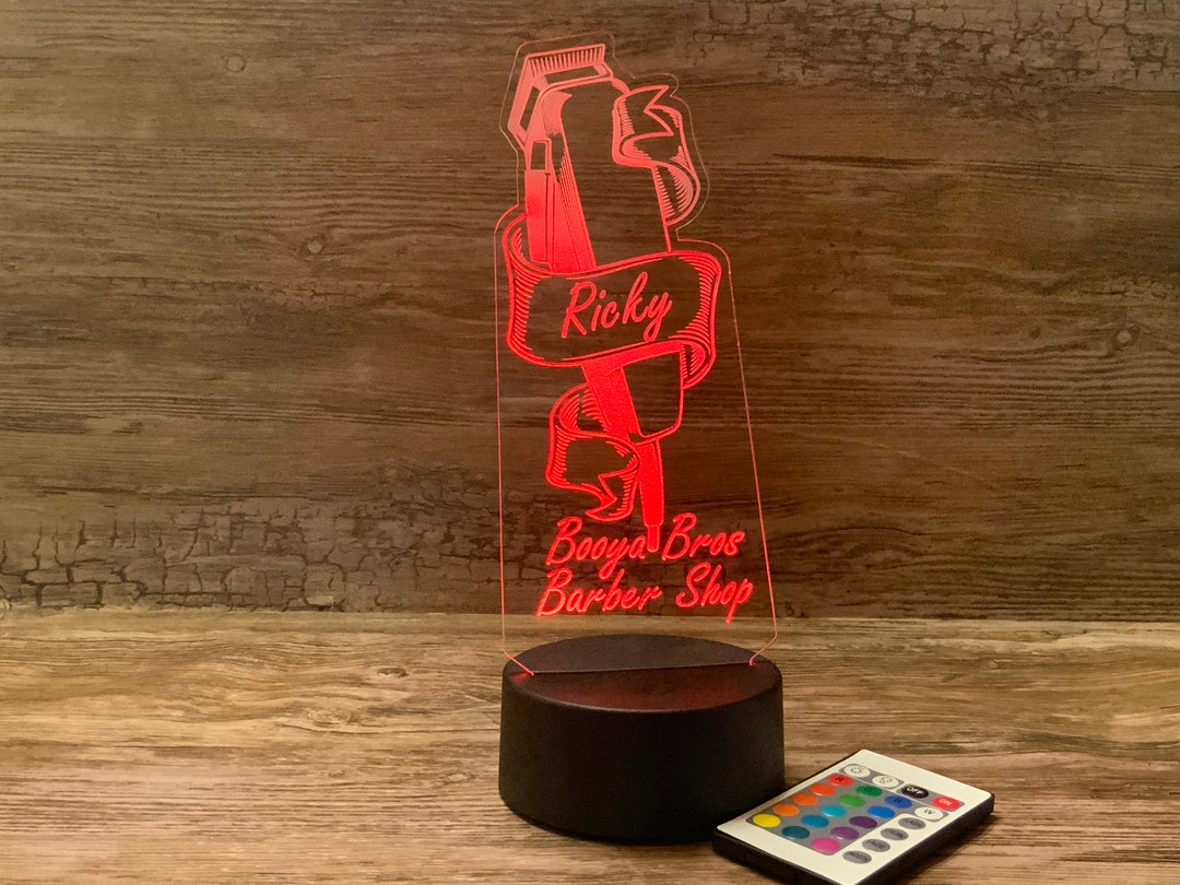 Personalized Barber Shop 3D LED Night Light Lamp - Great Gift ...