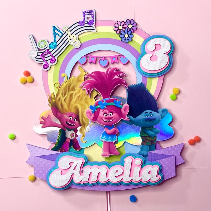 Trolls Cake Toppers - Etsy