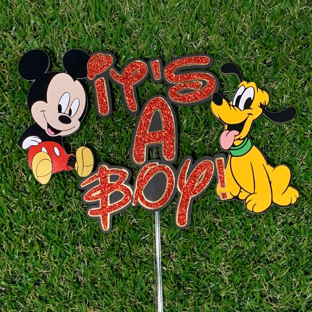 Its a Boy Mickey and Pluto Cake Topper - Etsy