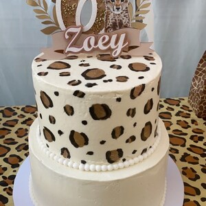 Cheetah Cake Topper / Leopard Cake Topper / Elegant Cake Topper / Gold ...
