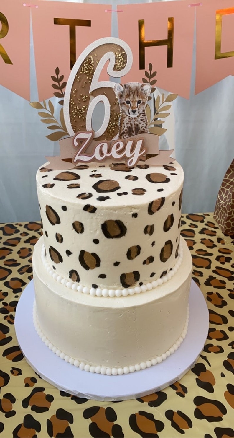 Cheetah Cake Topper / Leopard Cake Topper / Elegant Cake | Etsy