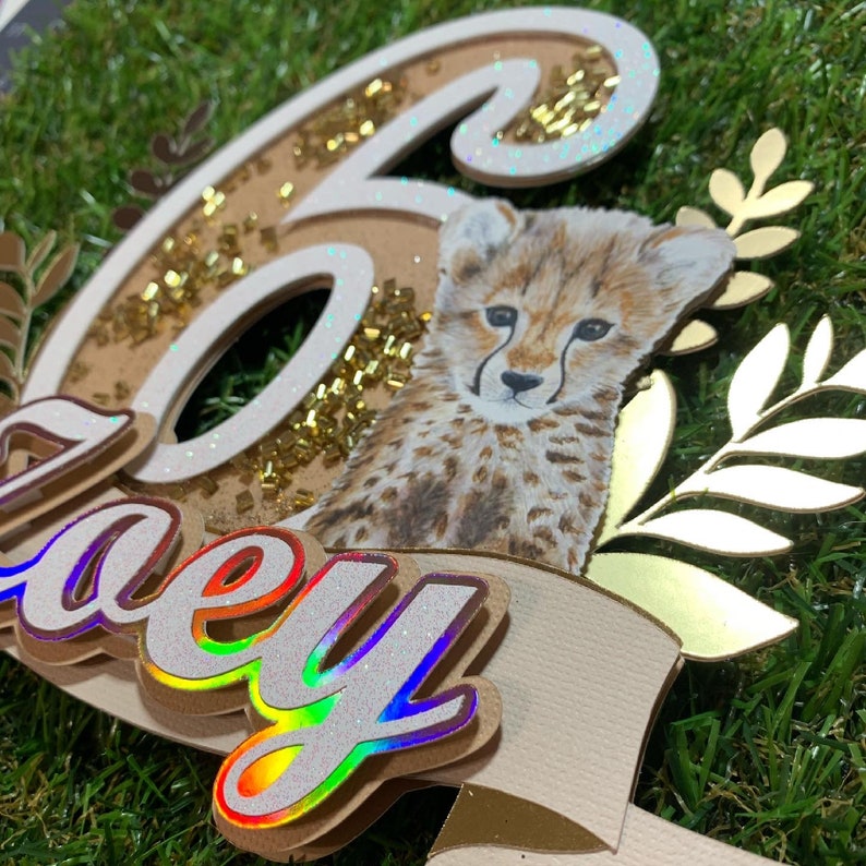 Cheetah Cake Topper / Leopard Cake Topper / Elegant Cake | Etsy