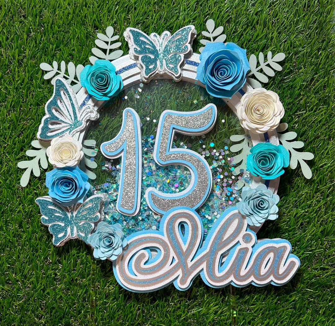 Floral Cake Topper / Butterfly Cake Topper / Milestone Birthday Cake ...