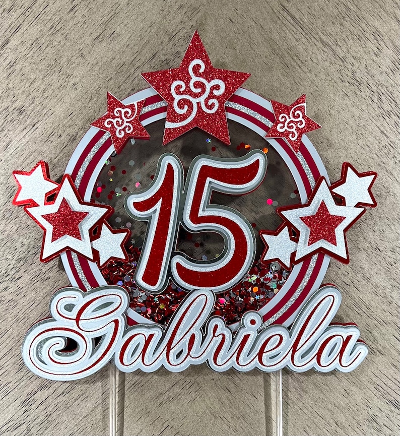 Stars Cake Topper / Elegant Cake Topper / Milestone Birthday / Sweet 15 ...