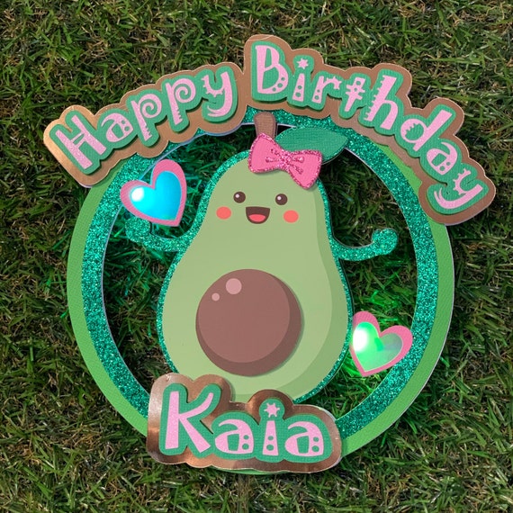 Cute Avocado Cake Topper / Amazing Avocado Theme / Girly - Etsy