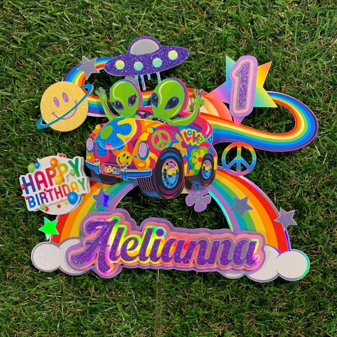 90s Cake Toppers / Aliens / Rainbow / Space - Etsy