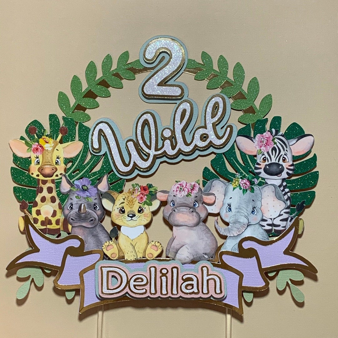 Two Wild Cake Topper / Baby Safari Cake Topper / 2nd Birthday / 2 Wild ...