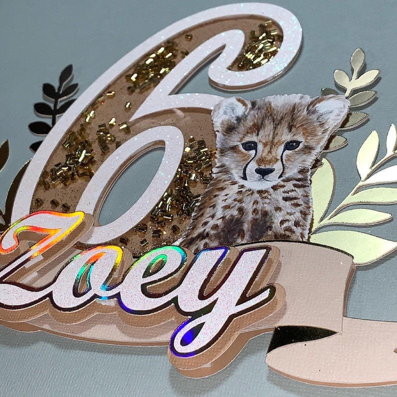 Cheetah Cake Topper / Leopard Cake Topper / Elegant Cake | Etsy