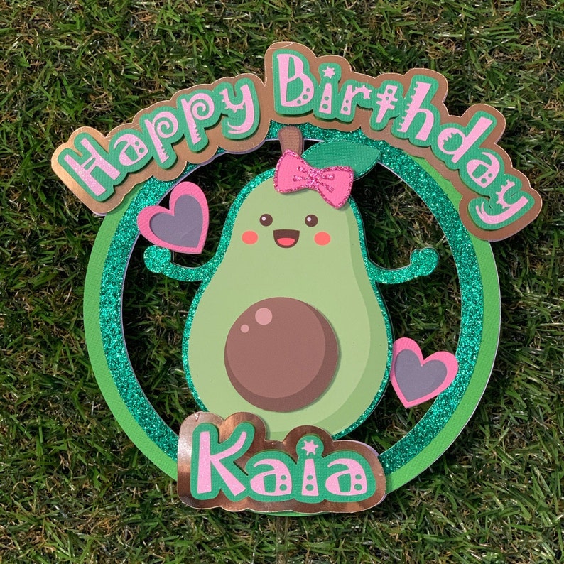 Cute Avocado Cake Topper / Amazing Avocado Theme / Girly Avocado Cake ...