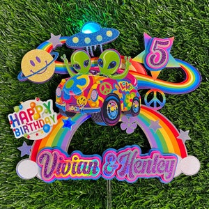 90s Cake Toppers / Aliens / Rainbow / Space - Etsy