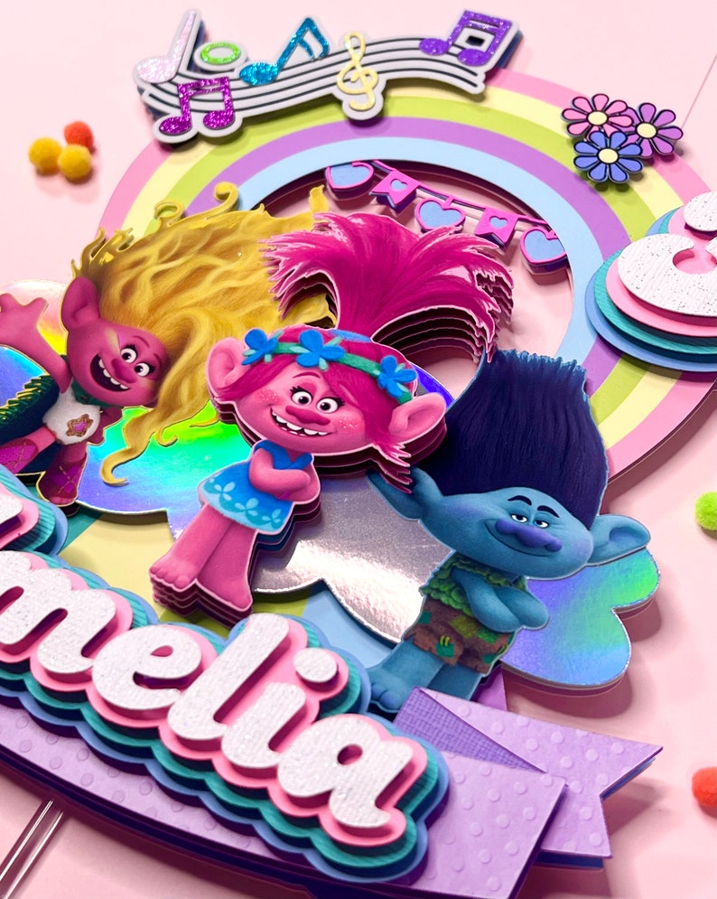 Personalized Trolls Cake Topper: Poppy Birthday Party Decor - Etsy