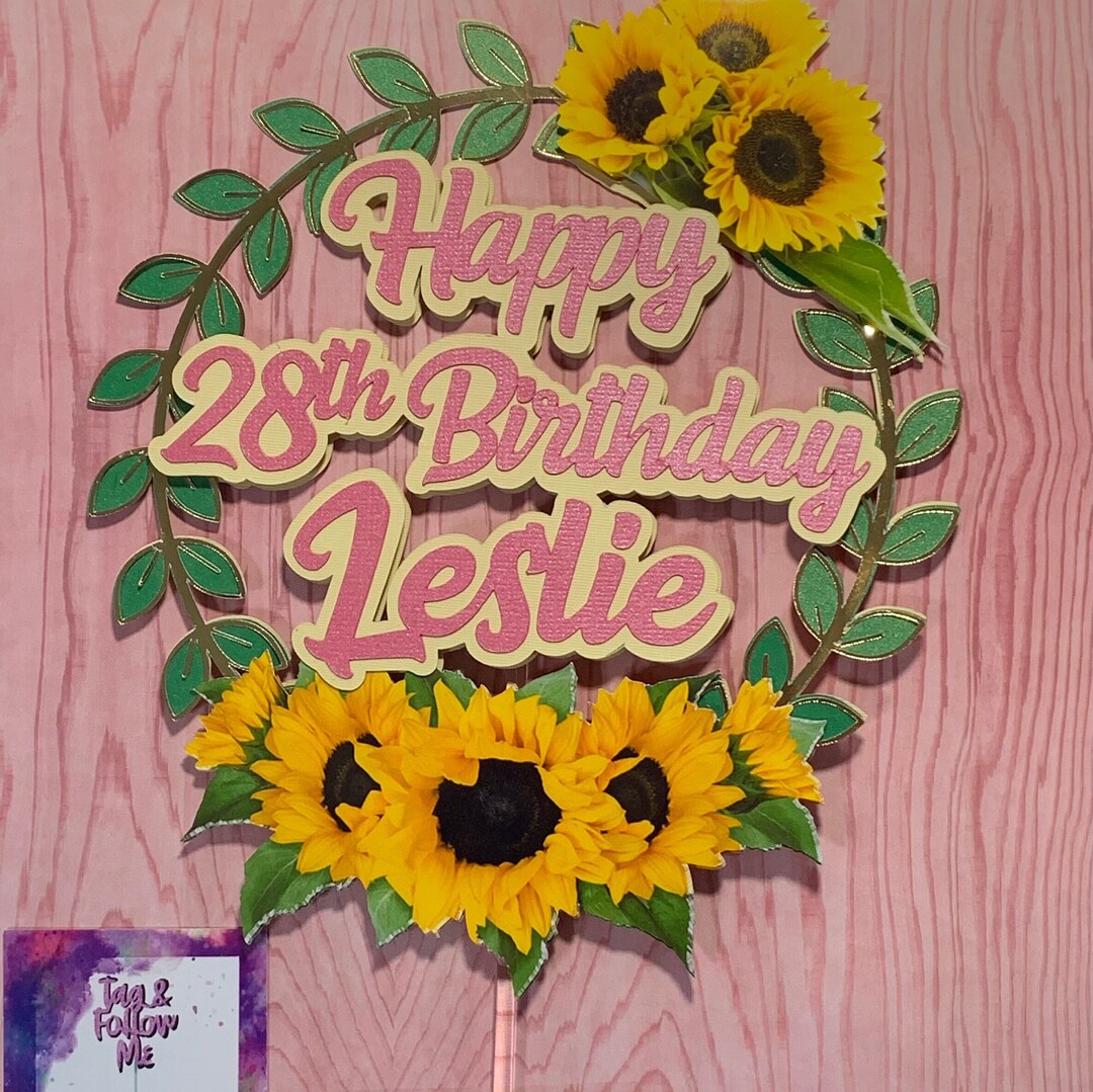 Sunflower Cake Topper / Floral Cake Topper - Etsy