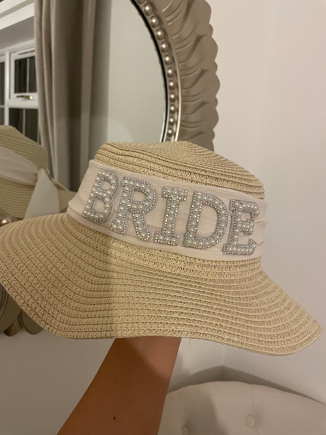 Bride Hat Straw Wedding Hen Party Bachelorette Holiday Panama Beach Sun ...