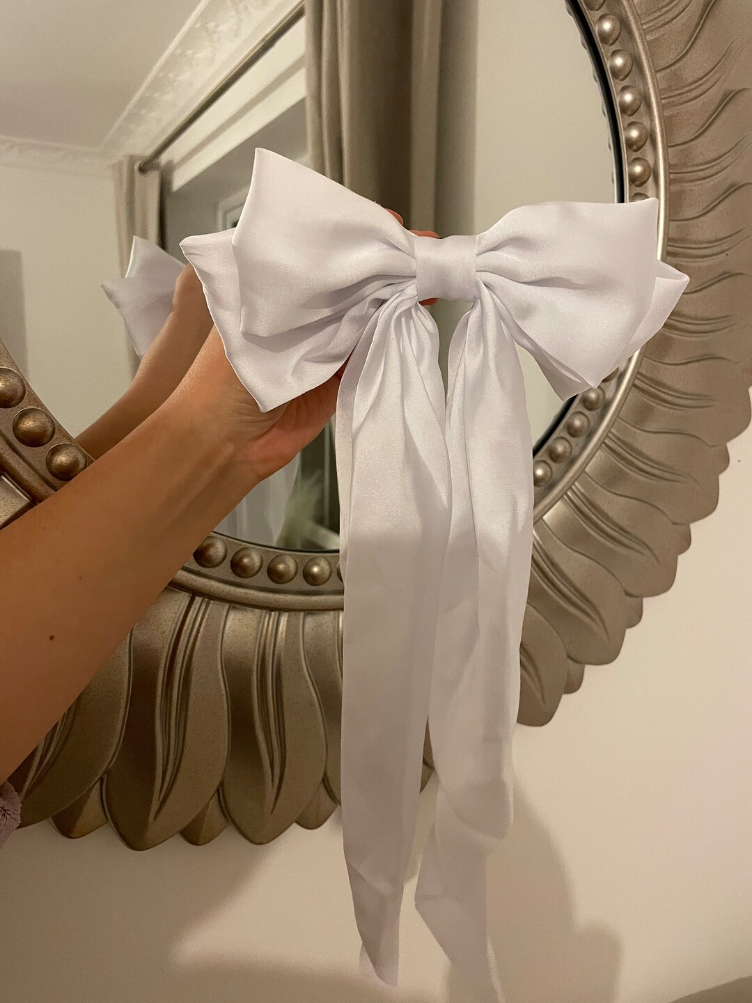 Large Satin White Wedding Bow Hen Party Bow Wedding Hair Accessories ...