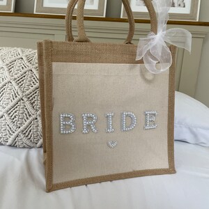 Bride Bag | Wedding Jute Bag | Beach Bag | Hen Party Bag | Bridal Bag ...