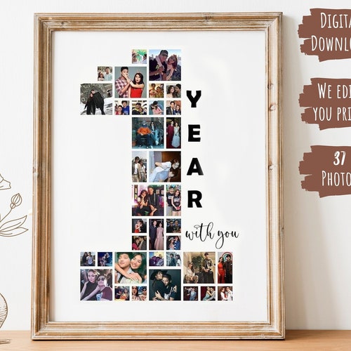 Personalize 1st Year Anniversary Photo Collage Gift 1 Year - Etsy