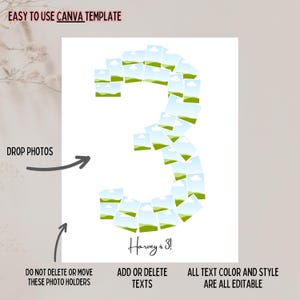 Personalized 3rd Birthday Sign Photo Collage Template, 3rd Anniversary ...