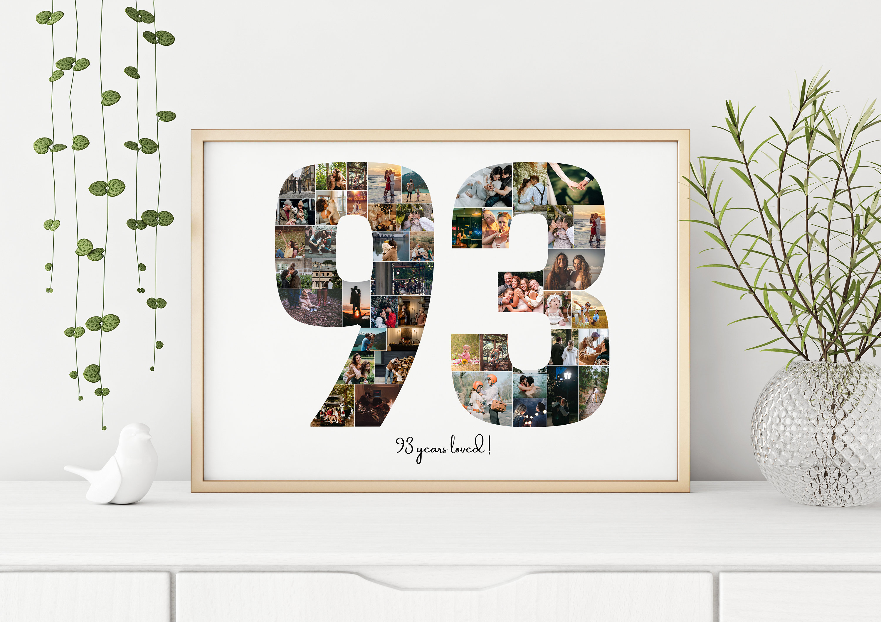 EDITABLE Custom 93 Years Collage | 93rd Anniversary | 93rd Birthday ...