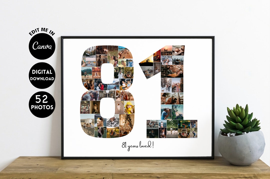 EDITABLE Custom 81st Birthday | 81st Anniversary | Gift for Grandma and ...