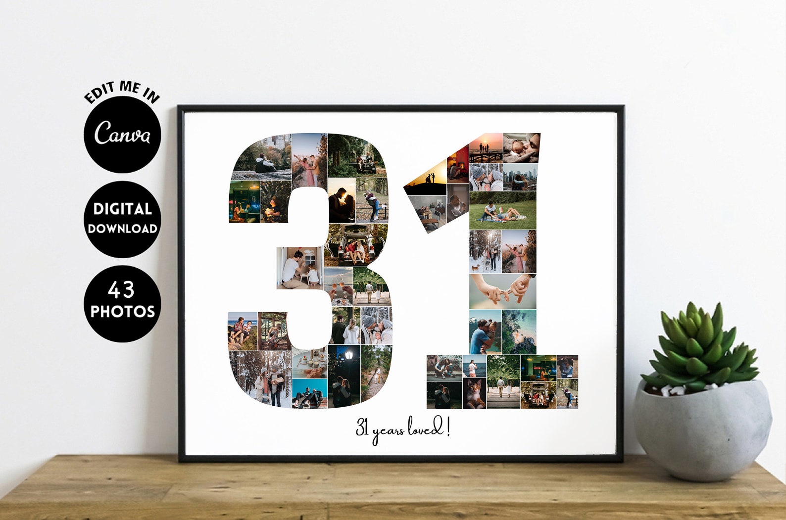 EDITABLE Custom 31st Anniversary Collage, 31st Birthday Collage Print ...