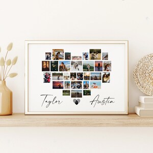 EDITABLE Custom Heart Photo Collage, Wedding Collage Print ...