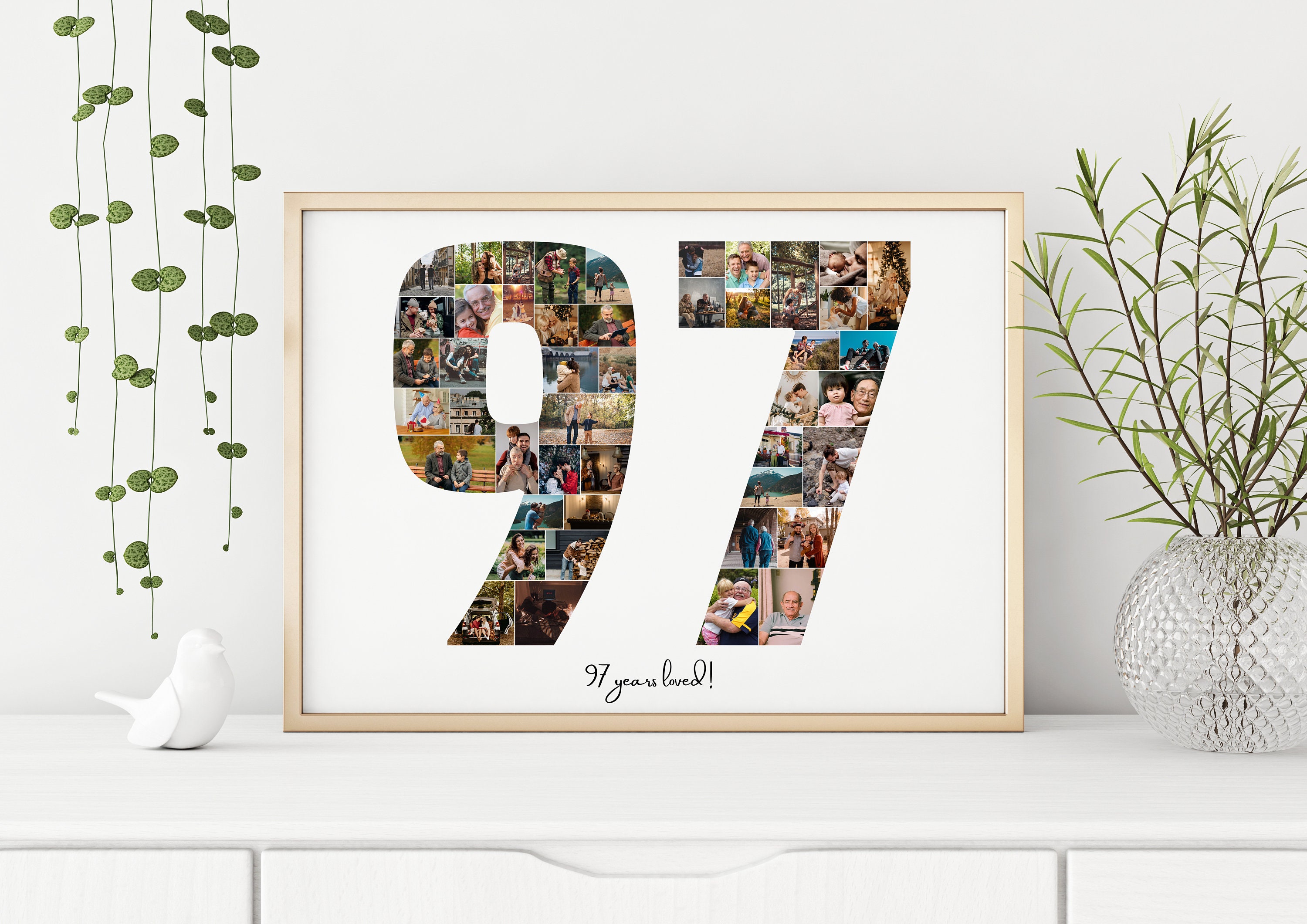 EDITABLE Custom 97th Birthday, 97th Anniversary Photo Collage Template ...