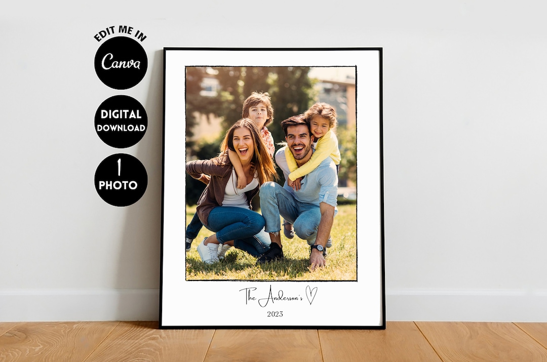EDITABLE Personalized Family Photo Print, Family Collage, Portrait ...