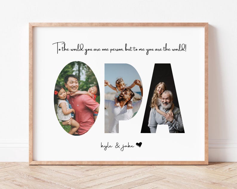 Personalized OPA Photo Collage Template Gift, Father's Day and Birthday ...