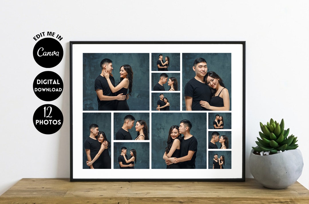 Personalized Photo Collage Template, Anniversary Gift (digital Download ...