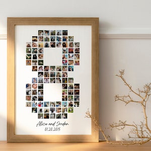 EDITABLE Custom 8th Anniversary Collage, 8 Anniversary Gift, Photo ...